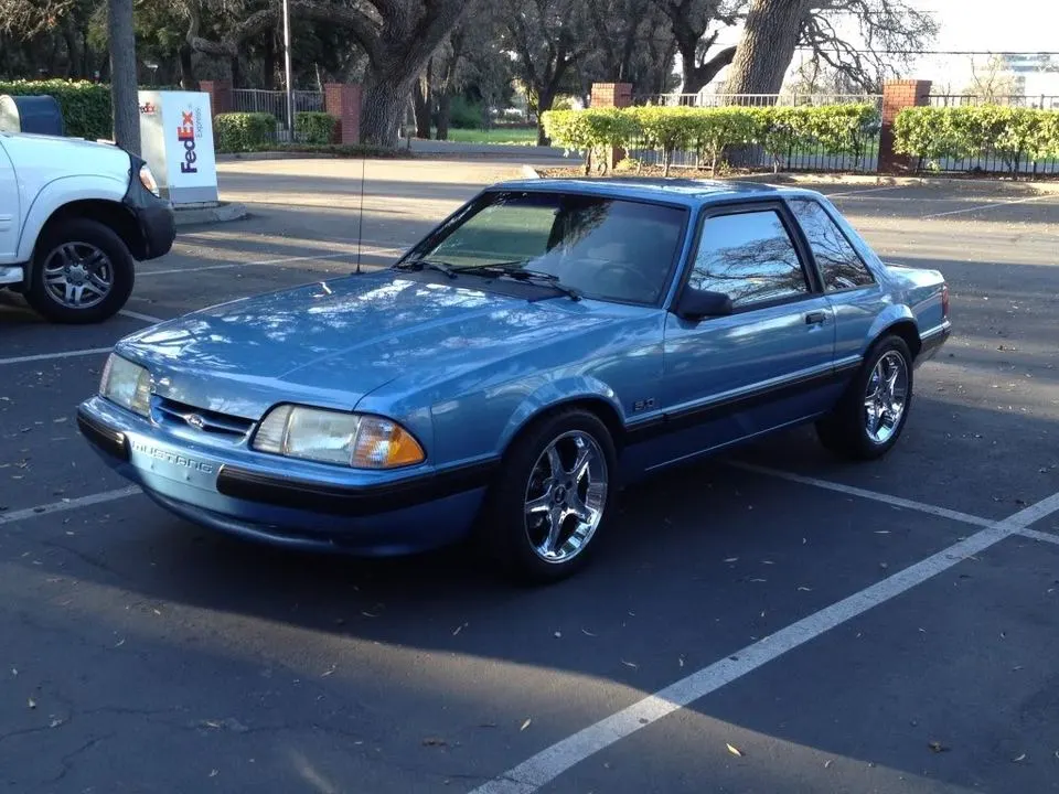1990 Mustang Light Crystal Blue Lx 5.0 Coupe Mint 50k Original Miles ...