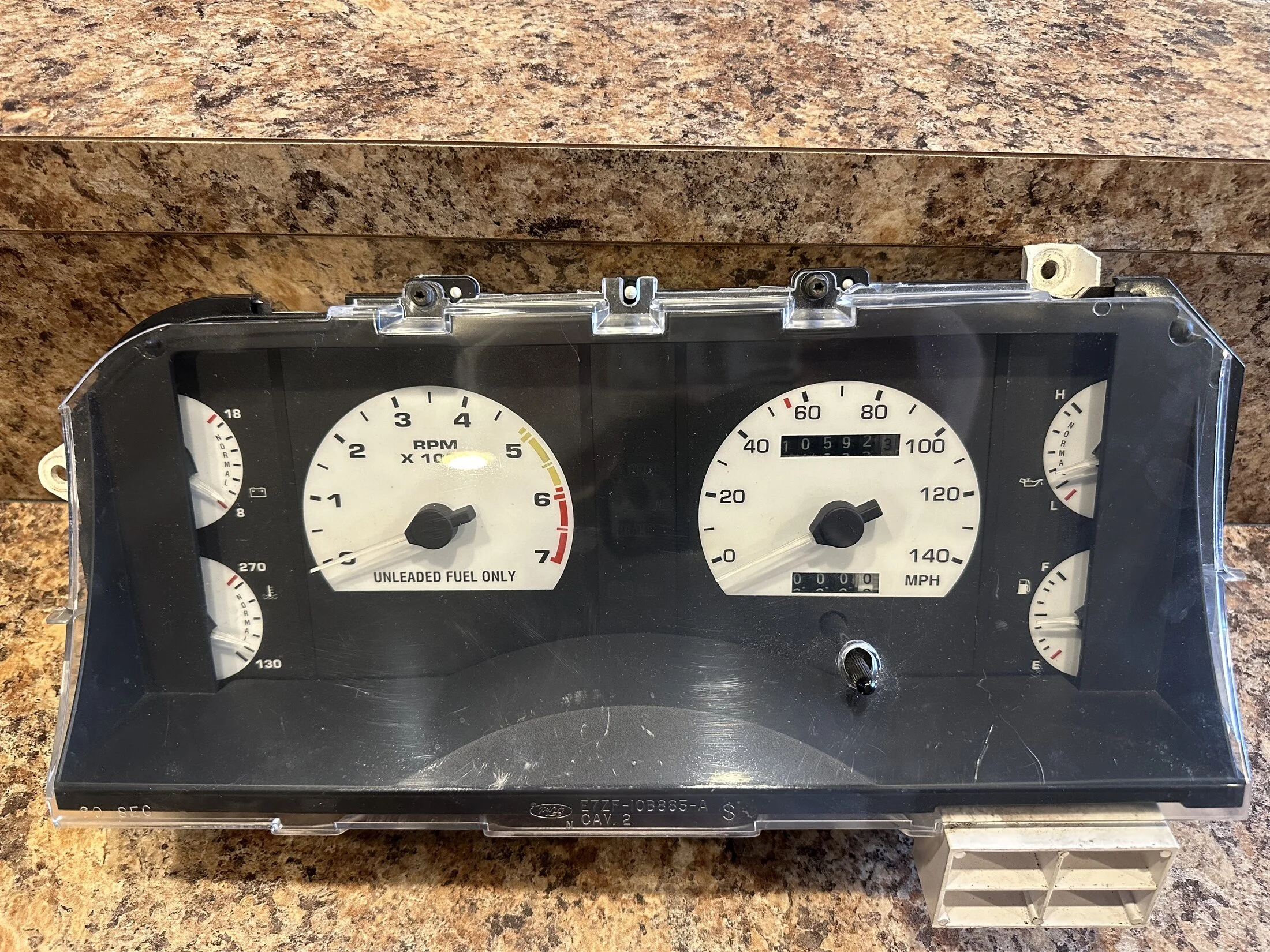 For Sale - 87-89 140 MPH Cluster W/ White Face Gauges | Mustang Forums ...